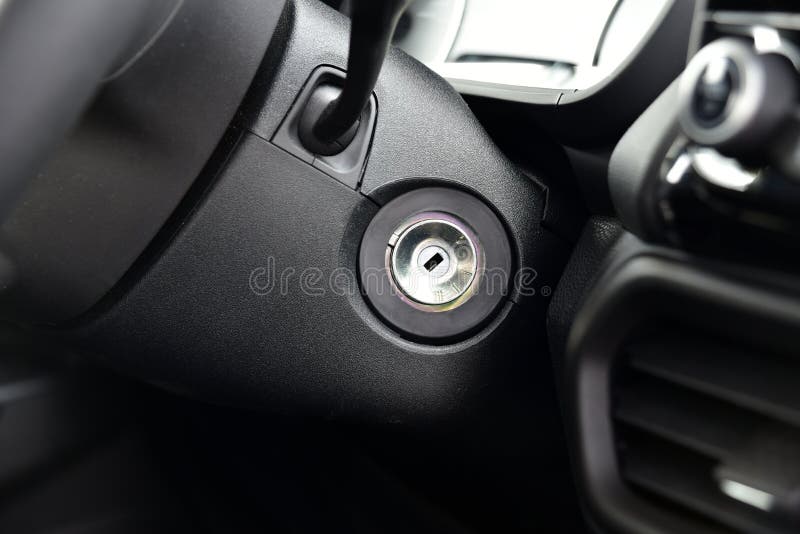 Keyhole, Ignition Switch in the Passenger Car Stock Photo - Image of ...