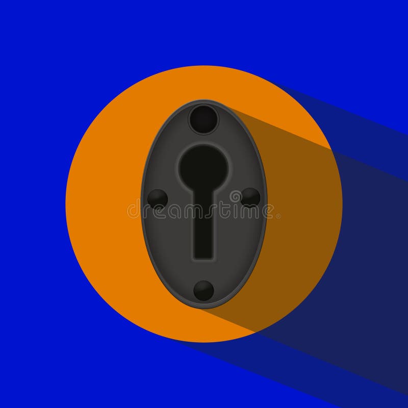 Keyhole Isolated Flat Icon on Background Stock Illustration ...