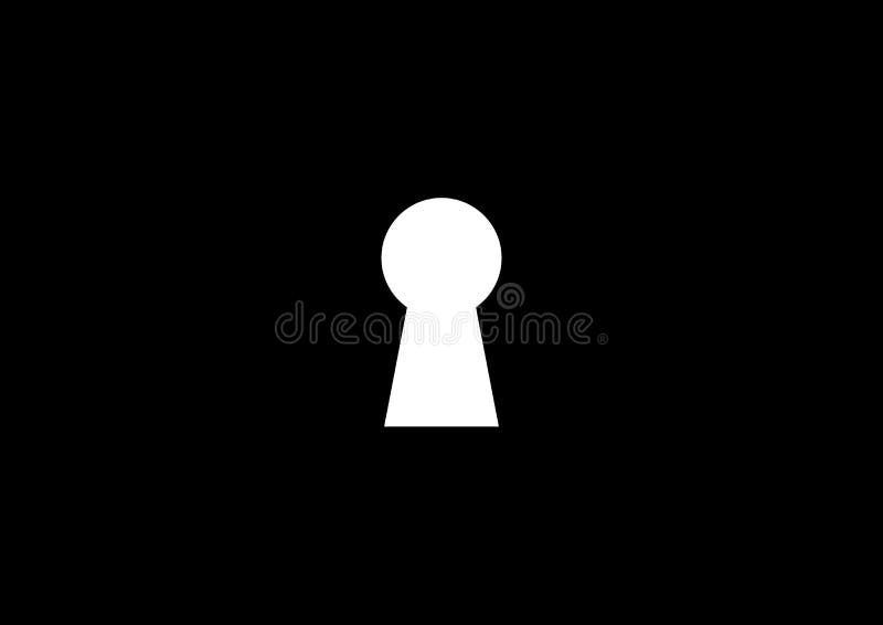 Keyhole for the Key of the Front Door on a Black Background Stock ...