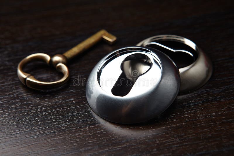 Keyhole and key stock photo. Image of vintage, luxe, bronze - 41204778