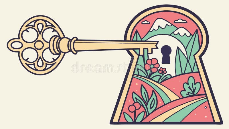 Keyhole with Landscape Inside, Opportunity, Vector Design Generative AI ...