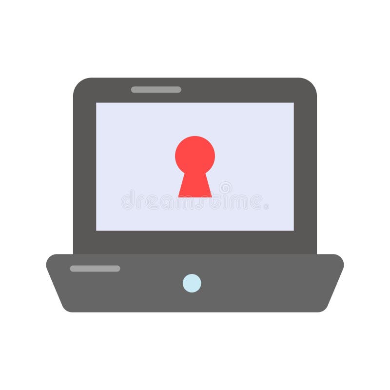 Keyhole with Laptop Denoting Vector of Laptop Security in Modern Style ...