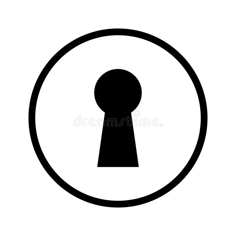 Keyhole Line Icon Isolated on White Background. Black Flat Thin Icon on ...