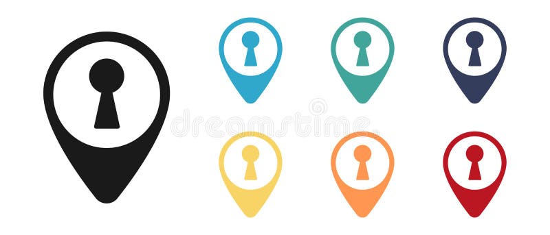 Keyhole. Location Icon on the Map Stock Illustration - Illustration of ...