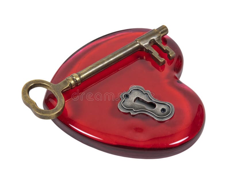 Keyhole and Lock on a Red Heart Stock Image - Image of happy, love ...