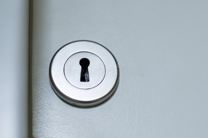 Keyhole of the Modern White Door Stock Photo - Image of house, cyber ...