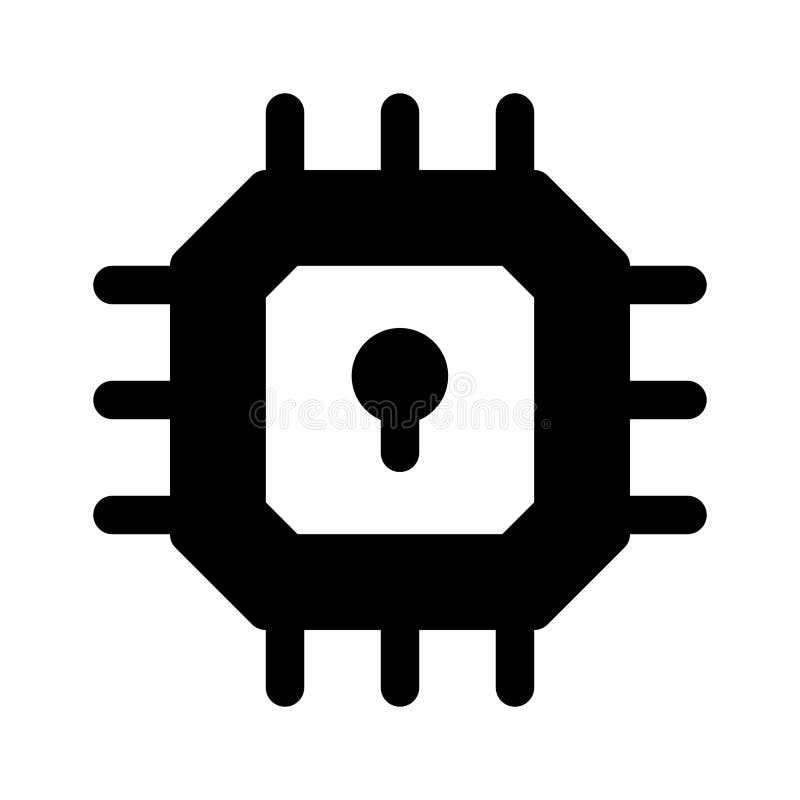 Keyhole on Processor, Concept Icon of Secure Processor Stock Vector ...