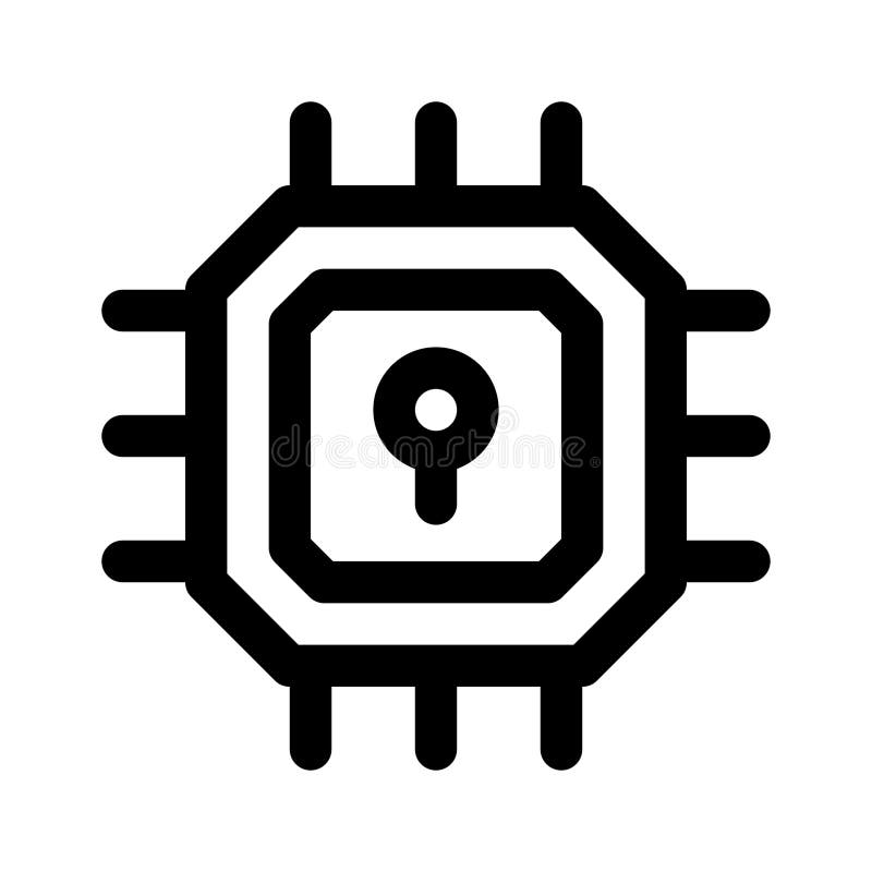 Keyhole on Processor, Concept Icon of Secure Processor Stock Vector ...