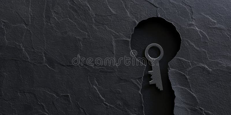 Keyhole Silhouette on Dark Stone Background with Copy Space, Real ...