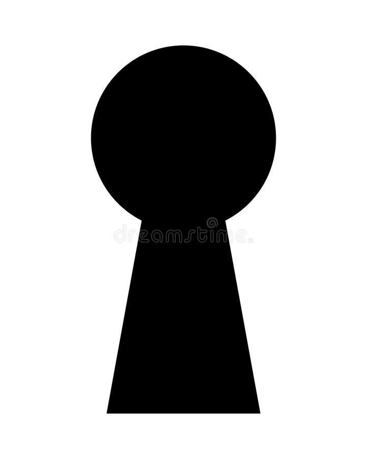 Keyhole Silhouette Shape, Black and White Vector Illustration Stock ...