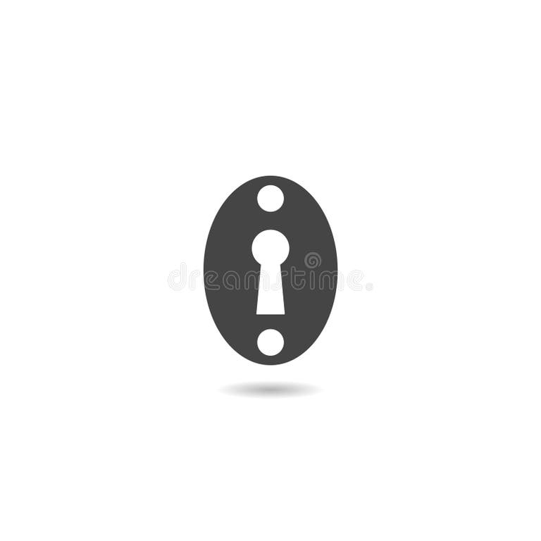 Keyhole Simple Icon with Shadow Stock Vector - Illustration of design ...