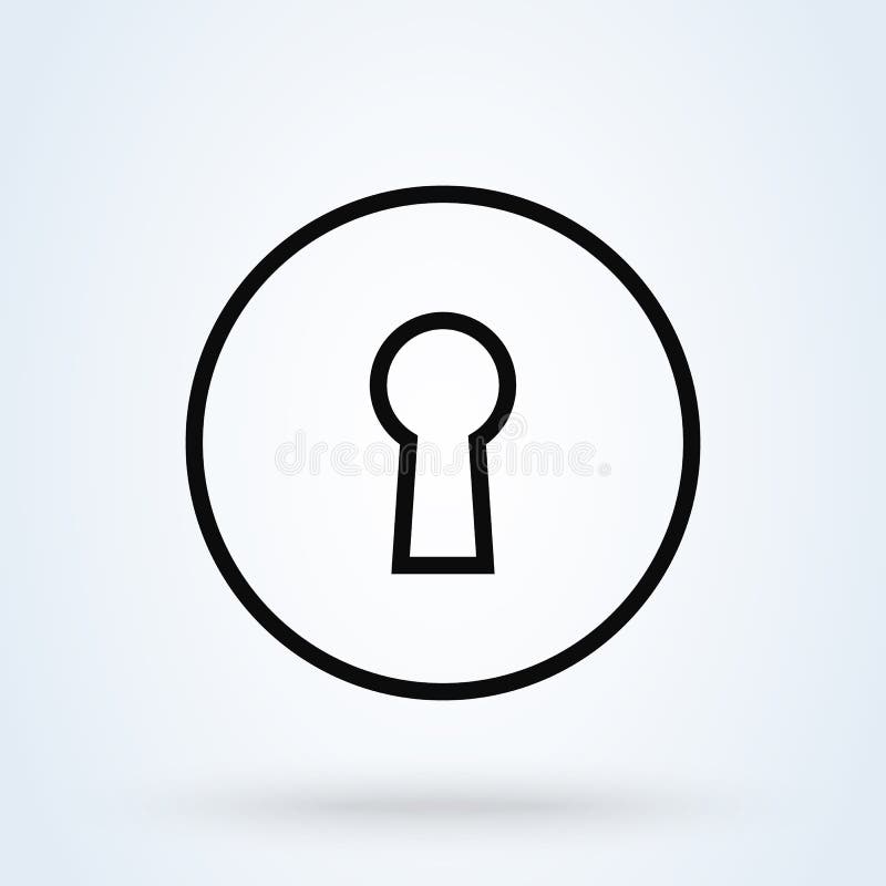 Keyhole Simple Vector. Outline Modern Icon Design Illustration Stock ...