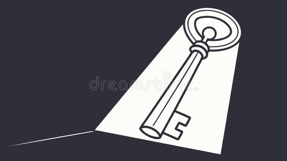 Keyhole with Striking Key, Access, Solutions and Breakthrough, Vector ...