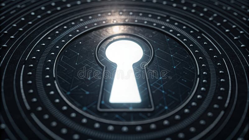 Keyhole Surrounded by Rotating Algorithms on Black Background ...