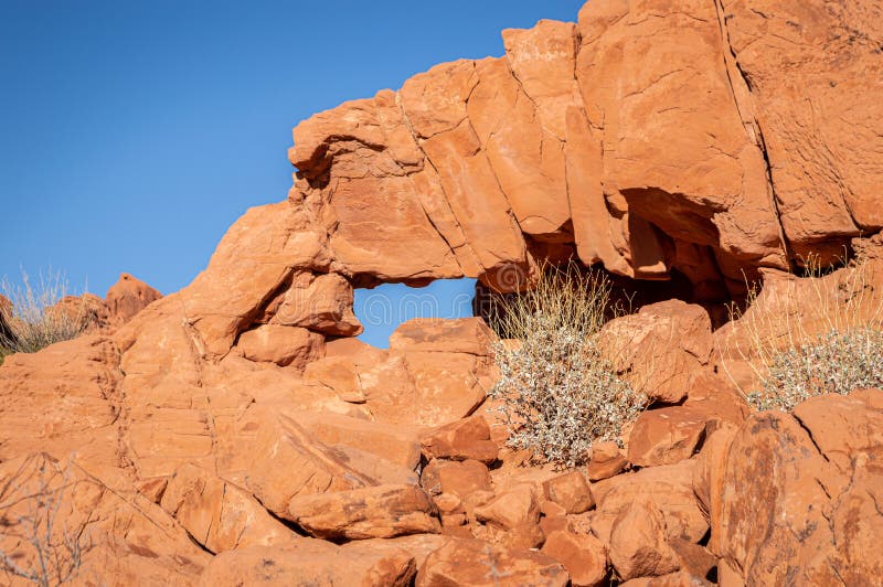 Keyhole in Valley of Fire stock image. Image of earth - 196467215