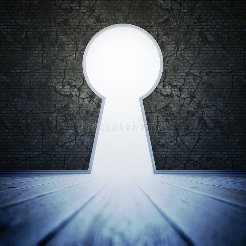 Keyhole in a wall stock photo. Image of entering, background - 34242398