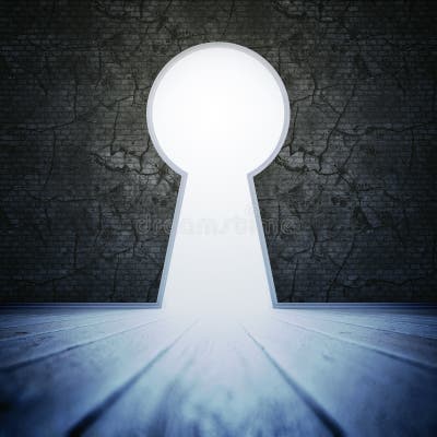 Keyhole in a wall stock photo. Image of entering, background - 34242398