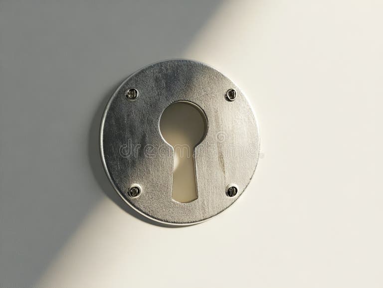 A Keyhole on a White Wall with a Shadow on it Stock Photo - Image of ...
