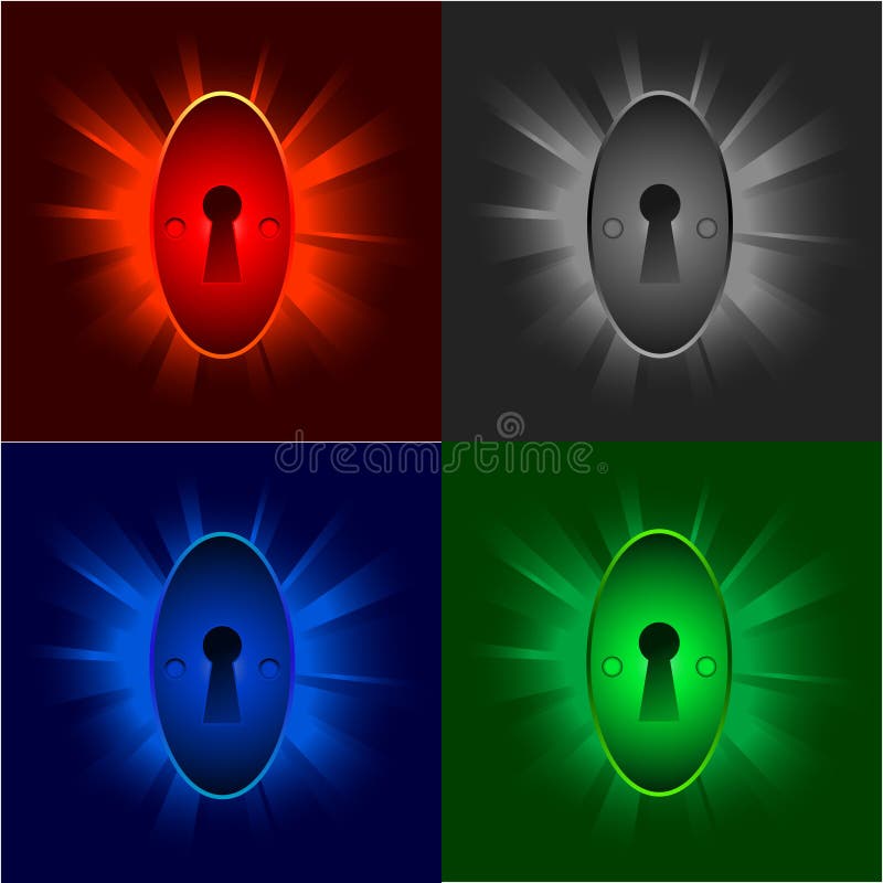Keyholes on Shiny Backgrounds Stock Illustration - Illustration of ...