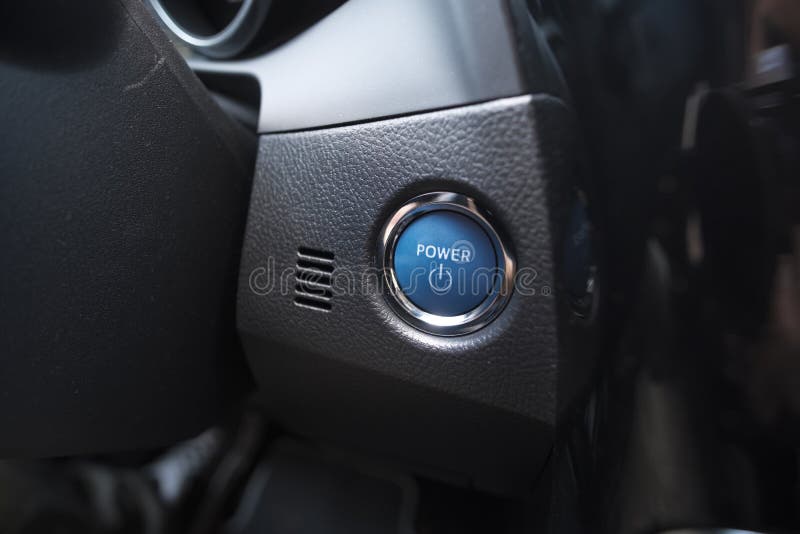 Keyless Car Power Button for Engine Start Stock Image - Image of button ...