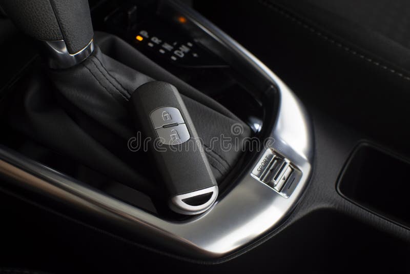 Keyless Car Remote on a Automatic Transmission. Stock Image - Image of ...