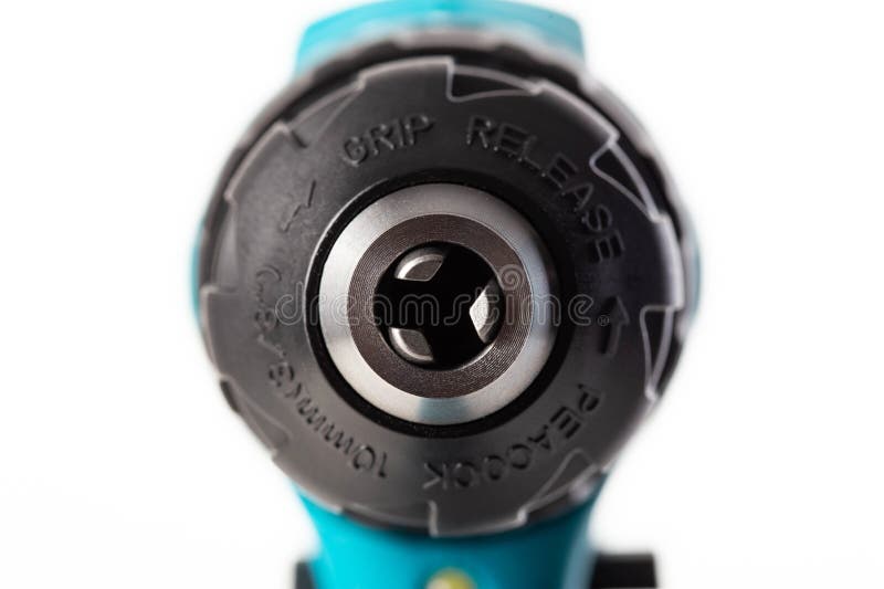 Keyless Chuck in a Drill Screwdriver with Spindle Lock, White ...