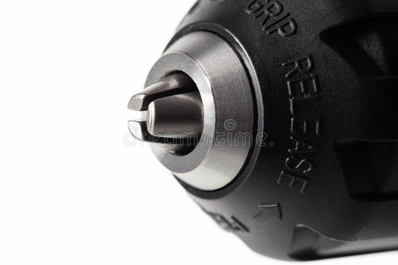 Keyless Chuck in a Drill Screwdriver with Spindle Lock, White ...