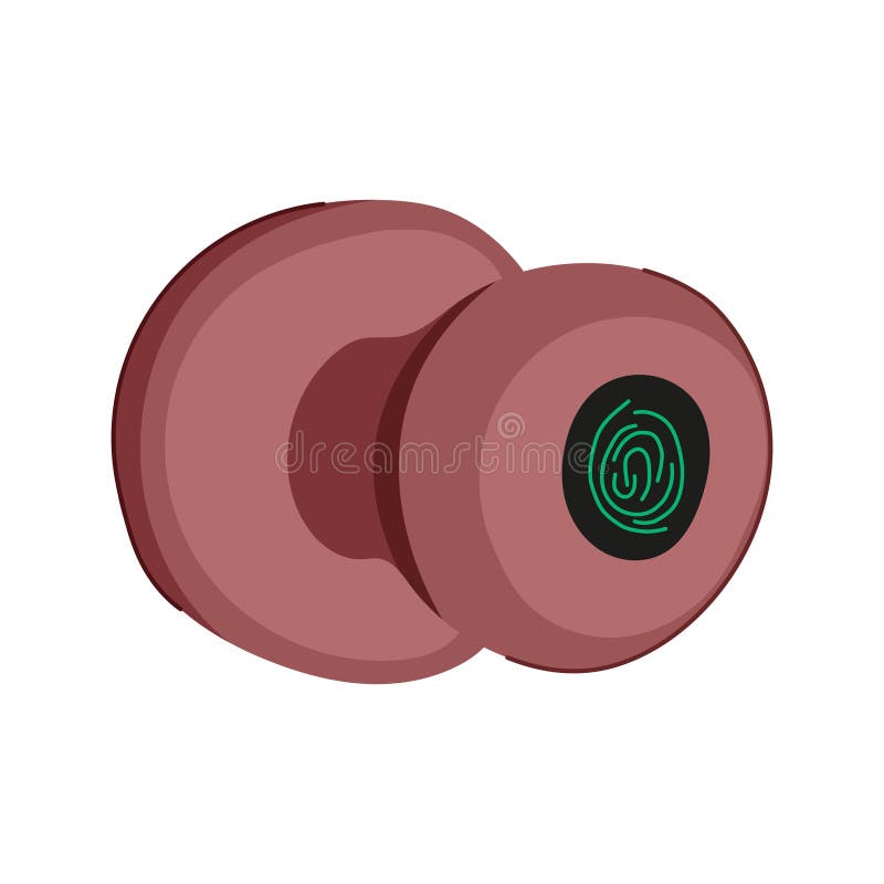 Keyless Fingerprint Door Lock Cartoon Vector Illustration Stock Vector ...