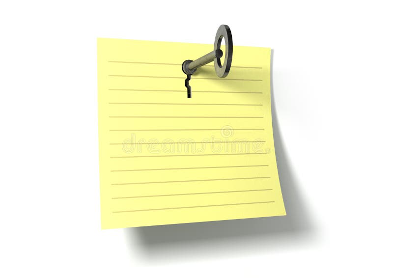 Keynote Key in a Note stock illustration. Illustration of lined - 35009502
