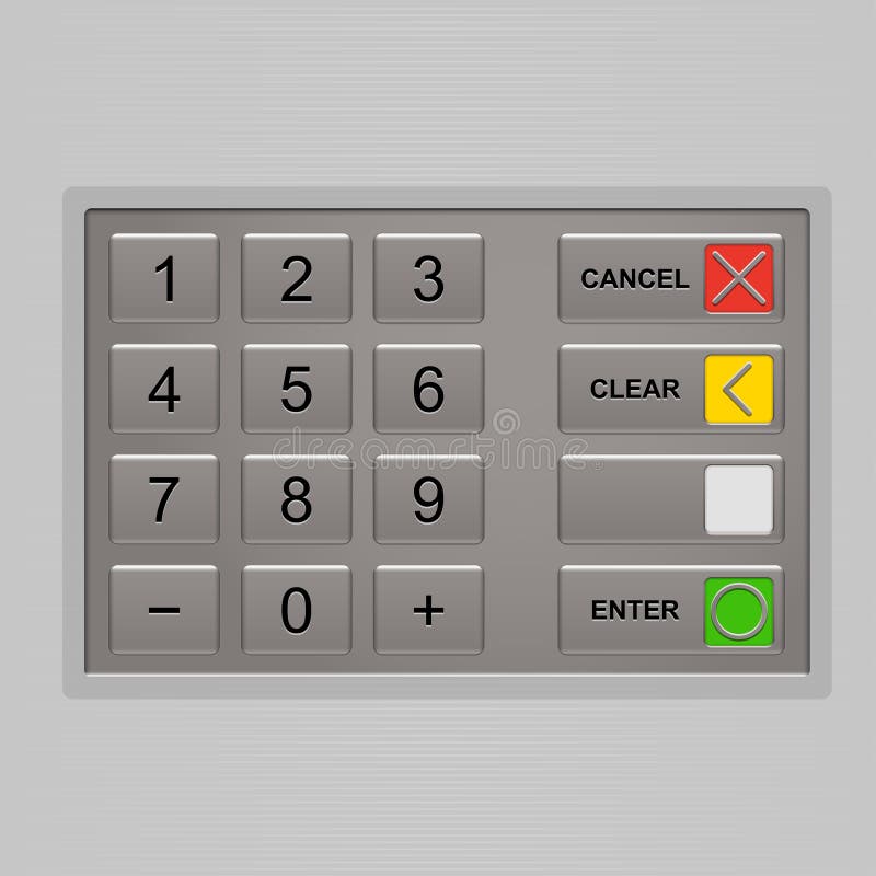 Atm keypad stock vector. Illustration of buttons, code - 11242995