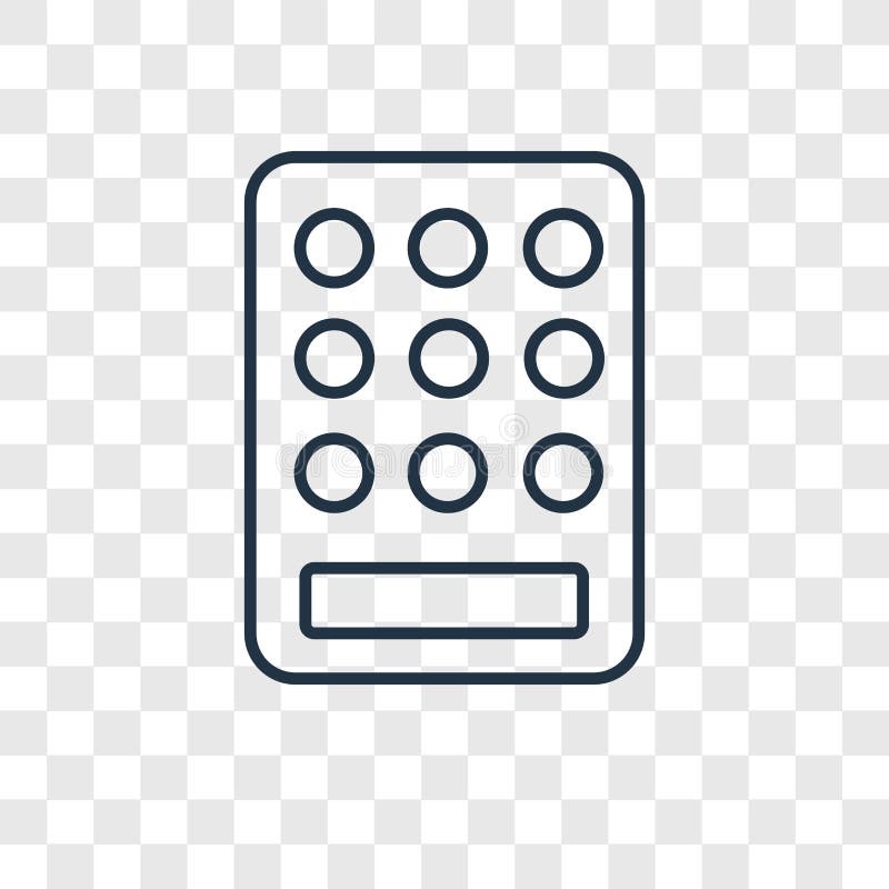Keypad Concept Vector Linear Icon Isolated on Transparent Background ...