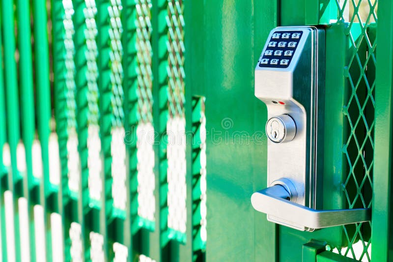 Keypad entry gate lock stock image. Image of entry, safety - 269483091