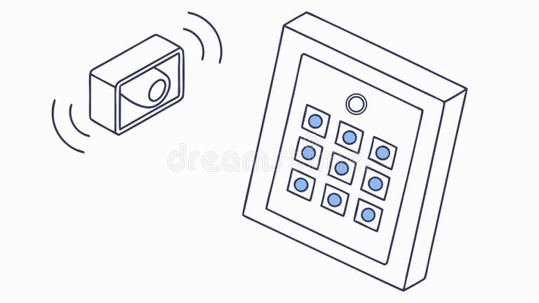 Keypad Entry System with Speaker, Access Control Device, Vector Design ...