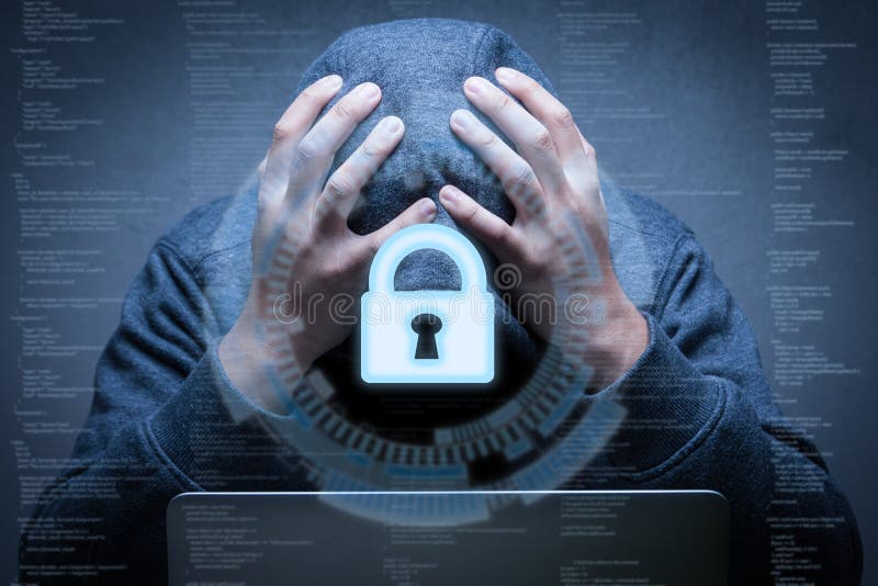 Keypad Lock with Hacker Failed Stock Illustration - Illustration of ...