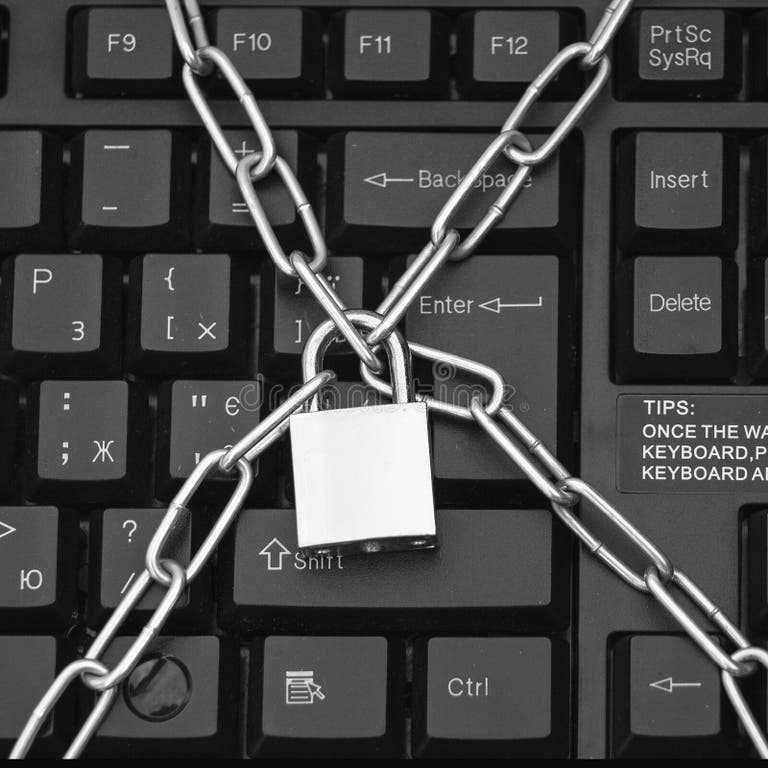 Keypad on the lock stock image. Image of detail, chain - 45657455