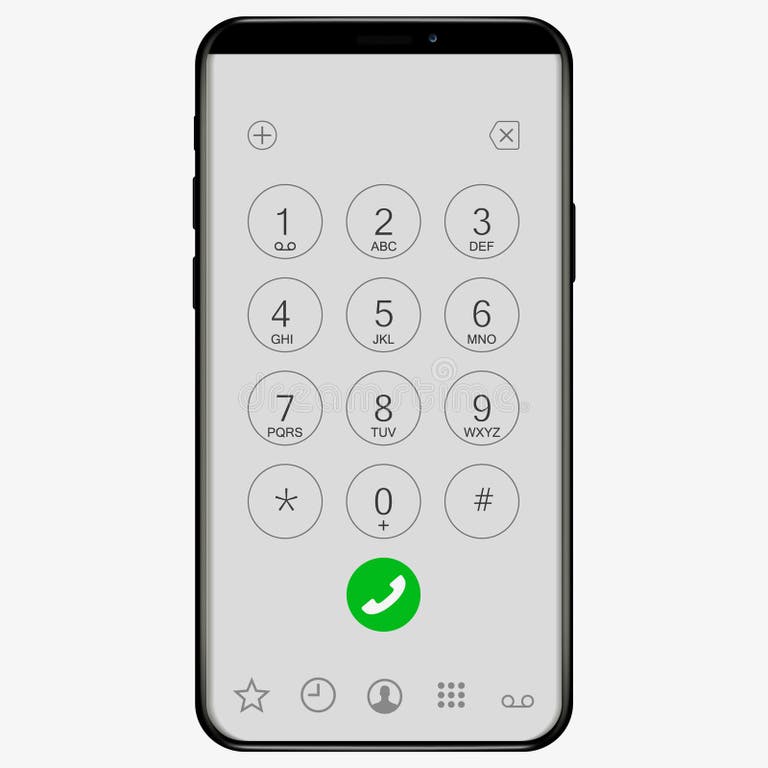 Keypad with Numbers and Letters for Phone. Ios User Interface Keypad ...