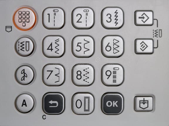Keypad of a sewing machine stock image. Image of button - 12794043