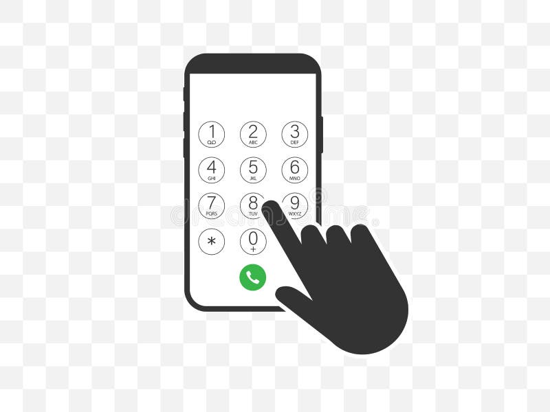 Keypad, Smartphone in Hand Icon. Vector Illustration, Flat Design ...