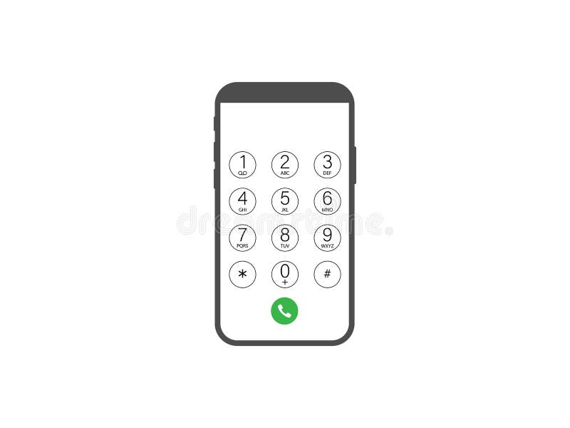 Keypad, Smartphone in Hand Icon. Vector Illustration, Flat Design ...