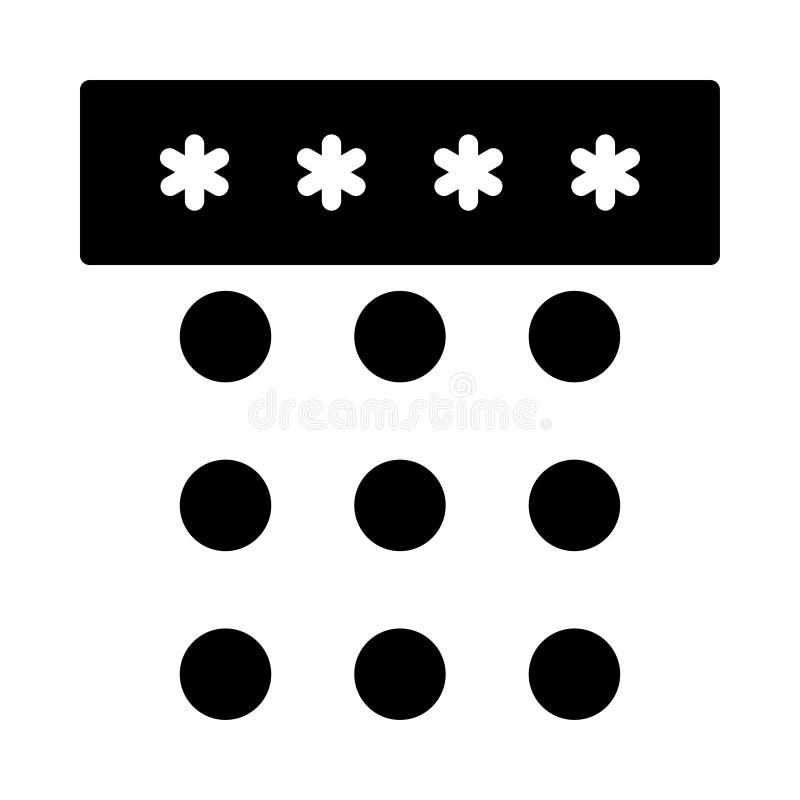 Keypad Glyph Flat Vector Icon Stock Illustration - Illustration of cash ...