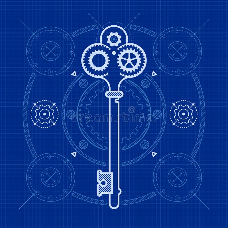 KeyPrint stock vector. Illustration of sketch, industry - 350381175