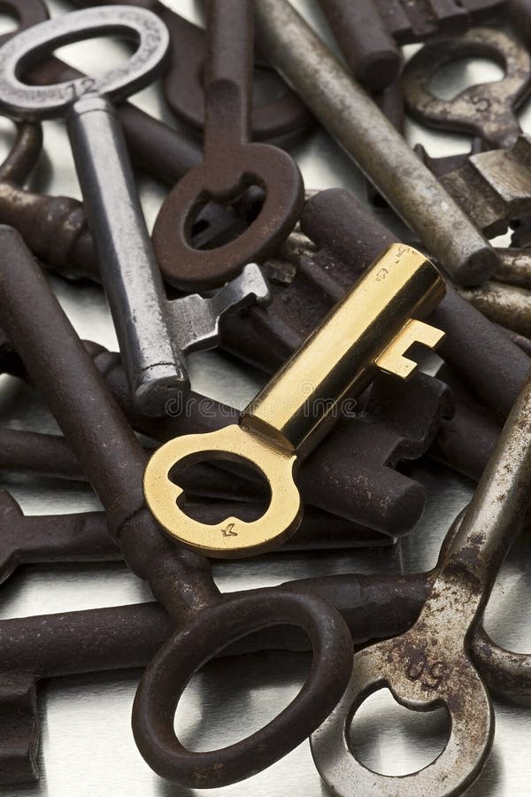 A Pile of Antique Keys stock photo. Image of rust, safe - 61870898