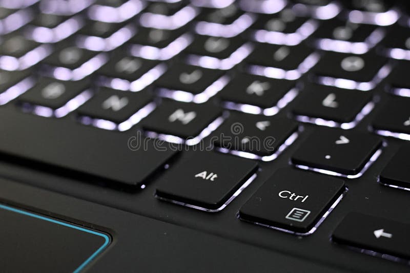 Keys Alt and CTRL on a Black Glowing Keyboard. Stock Image - Image of ...