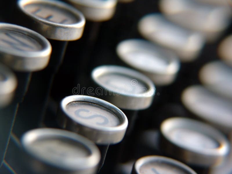Keys of antique typewriter stock image. Image of vintage - 4417361
