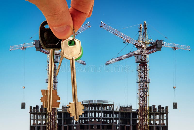 The Keys on the Background of the Construction of New Modern Buildings ...