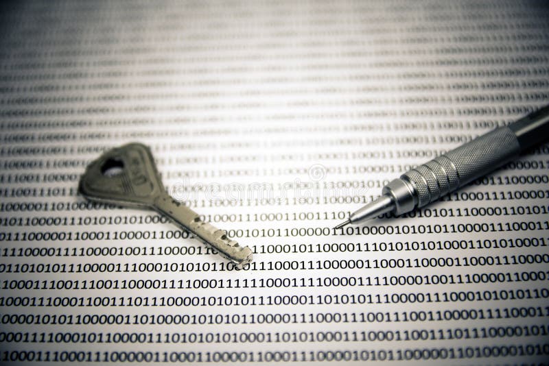 Keys on binary code stock image. Image of line, communication - 102161105