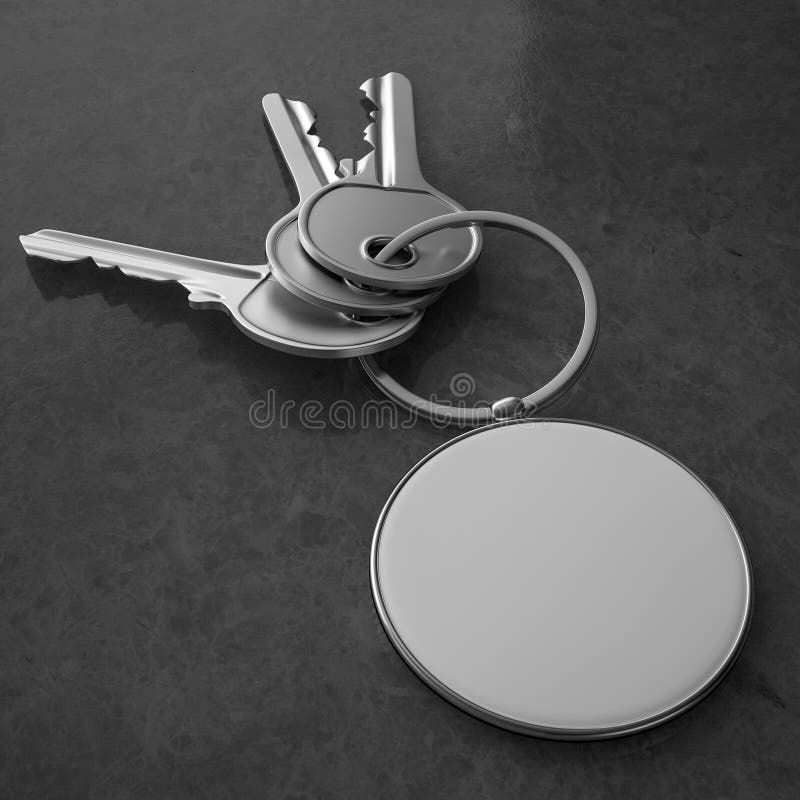 Keys with blank pendant stock illustration. Illustration of estate ...