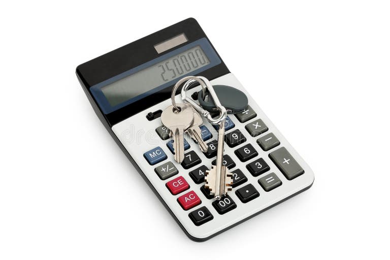 Keys on calculator stock image. Image of estate, expenses - 73096031