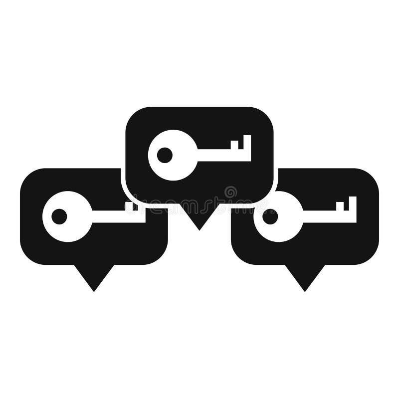 Keys Chatting about Cyber Security Concept Icon Stock Illustration ...
