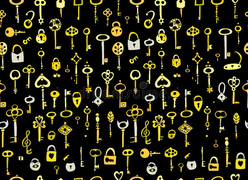 Keys Collection, Seamless Pattern for Your Design Stock Vector ...